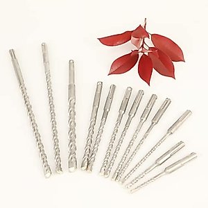 DEHUIWI 17Pcs SDS Plus Rotary Hammer Drill Bits and Chisel Set, Carbide-Tipped Shank Connection Concrete Masonry Hole Tool Including Rotary Drill Bits