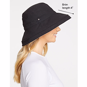 Solbari Holiday Sun Hat - UPF50+ Reversible, Foldable & Packable UV Sun Protection Hat with Full Coverage Brim and Adjustable Drawcord, Black/Beige, Small-Medium