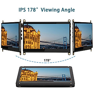 Lesown 7 inch Raspberry Pi Monitor Touchscreen with Case, Touch Display 7 inch Monitor Raspberry Pi 5 Screen 1024x600 IPS Small HDMI Monitor Speakers for Raspberry Pi 5 4 3 Win, Driver Free