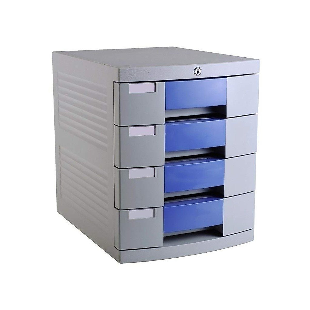 LEYT Flat File Cabinet, 4-Layer Drawer Storage Organization, with Lock/Blank Label，Suitable for Office Supplies