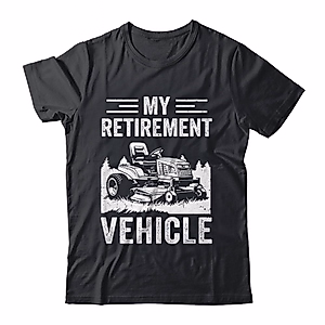 TeesPure My Retirement Vehicle Funny Riding Lawn Mower Retro Dad Shirt Short Sleeve Tee