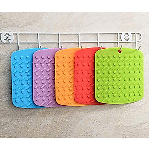 BHMBKCT Silicone Pot Holders, Trivet Mat, Hot Pad, Jar Opener, Pot Spoon Rests, Non Slip, Set of 8 (6.8 x 7 inch)…