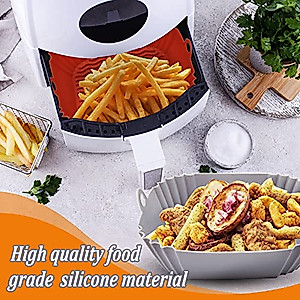 Air Fryer Silicone Pot - 8 Inch Reusable Air Fryer Silicone Liner Food Safe Air fryers Silicone Basket Easy Cleaning Air fryer Oven Accessories-2PCS