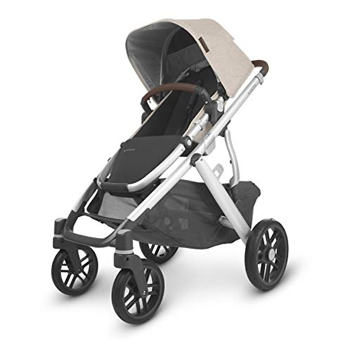 UPPAbaby Vista V2 Stroller - Declan (Oat Melange/Silver/Chestnut Leather) + Upper Adapters + RumbleSeat V2- Declan (Oat Melange/Silver/Chestnut Leather)