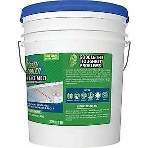 Green Gobbler 93% Pure Calcium Chloride Snow & Ice Melt Pellets | Effective at -40° | 35 lb Pail | Concrete Safe Ice Melt