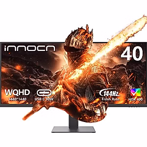 INNOCN 40C1R Ultrawide Monitor 40" WQHD 3440 x 1440p 144Hz Monitor AMD FreeSync Premium HDR400 21:9 Computer Gaming Monitor 95% DCI-P3 500Nits IPS USB Type-C HDMI Tilt/Height Adjustable, Mountable