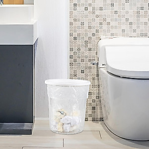 Kiddream 10 L Small Trash Can with Pressure Ring, Clear Garbage Bin, 4 Packs