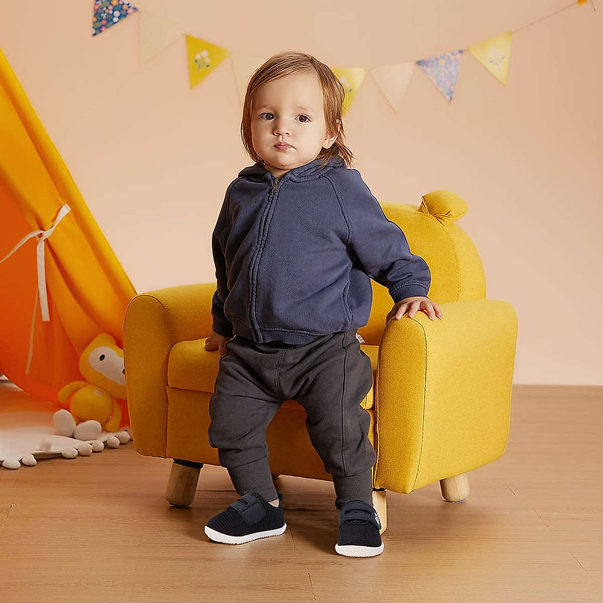 BMCiTYBM Baby Walking Shoes Girls Boys Sneakers Infant Shoes 6 9 12 18 24 Months Black Size 12-18 Months Toddler