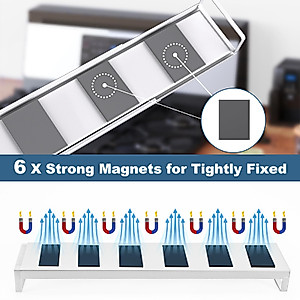 Bumusty 6X Strong Magnetic Shelf for Stove, Adjustable Stove Top Shelf, 20"-30" Oven Shelf Spice Rack Over the Stove, Seasoning Organizer Kitchen Shelves, Matte White