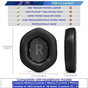 Premium Replacement Crossfade Wireless Ear Pads Cushions Compatible with V-Moda Crossfade 3 Wireless Crossfade M-100 Master Crossfade 2 Wireless Crossfade Wireless Crossfade M-100 Crossfade LP2 / LP