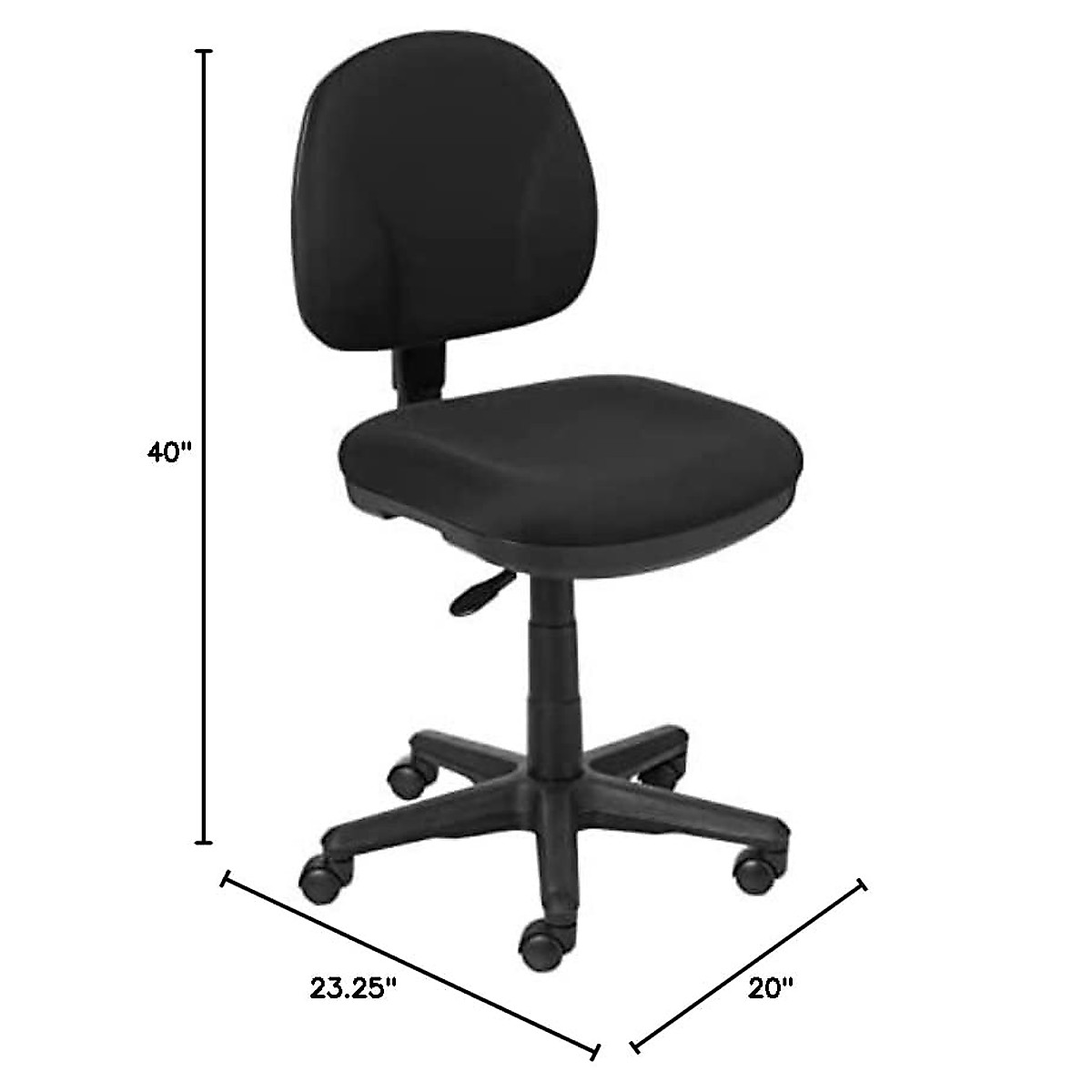Office Star Pneumatic Sculptured Task Chair with Thick Padded Seat and Built-in Lumbar Support, Coal FreeFlex