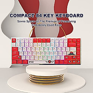 COSTOM XVX M84 Hot Swappable Wireless Mechanical Keyboard, 75% Layout TKL Gaming Keyboard, N-Key Rollover RGB Backlit Custom Keyboard for Windows Mac PC Gamers(Izakaya Theme, Gateron Red Switch)