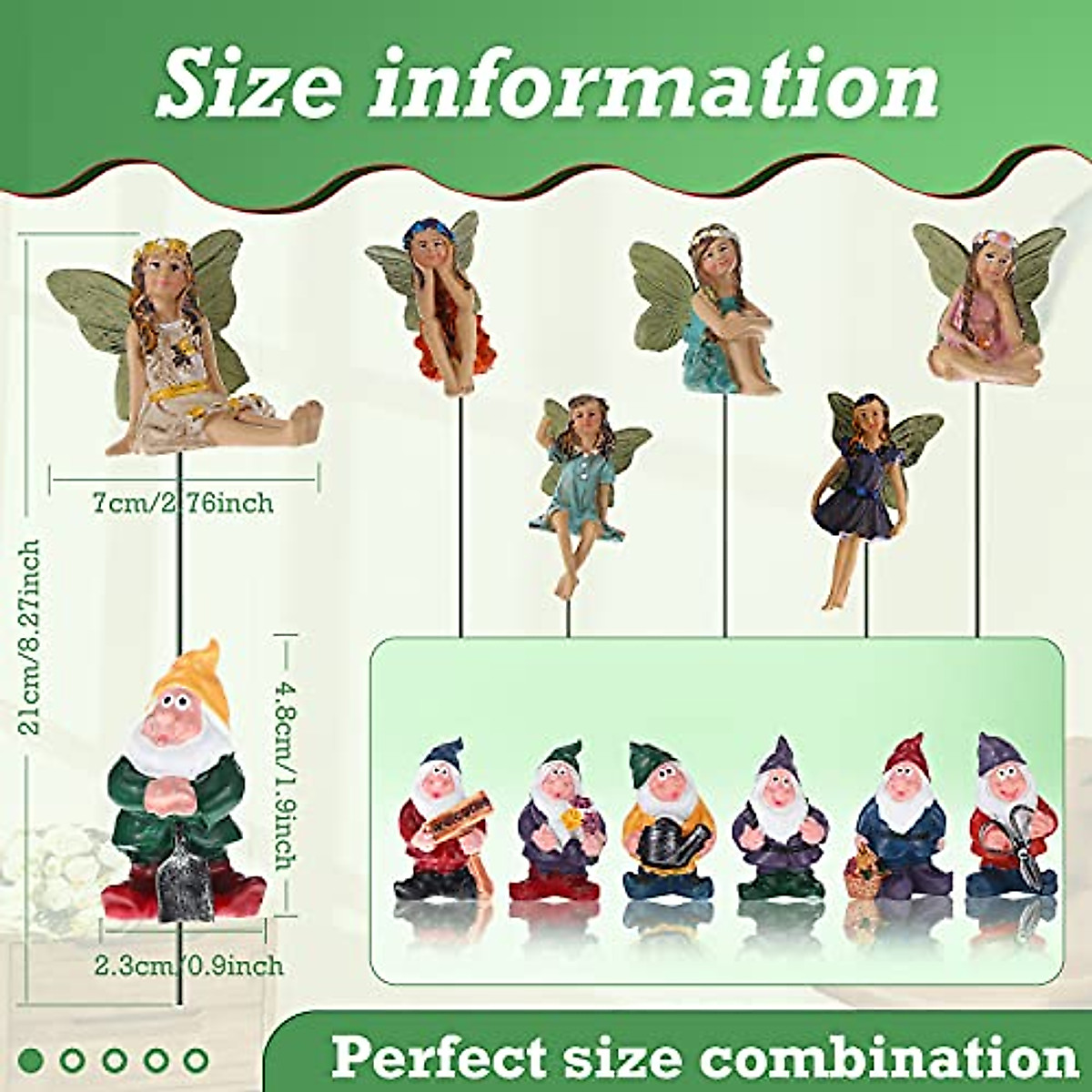 13 Pieces Fairies Gnome Decoration Miniature Fairy Gnome Accessories Fairy Gnome Figurine Decor for Garden Yard Outdoor Home Decoration