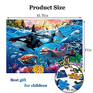 Puzzles for Kids Ages 4-8 Year Old - Underwater World,100 Piece Jigsaw Puzzle for Toddler Children Learning Educational Puzzles Toys for Boys and Girls.