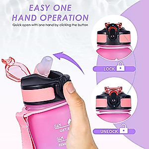 ROISDIYI Kids Water Bottle for School with Straw, 20 OZ Motivational Water Bottle BPA-Free Reusable Leak-proof Water Bottles with One-handed Opening Straw Lids, Anti-dust Spout Cover (Blue)