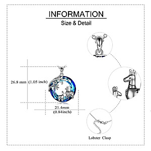 ONEFINITY Llama Gifts 925 Sterling Silver Llama Necklace Crystal Alpaca Pendant Jewelry for Women Gifts