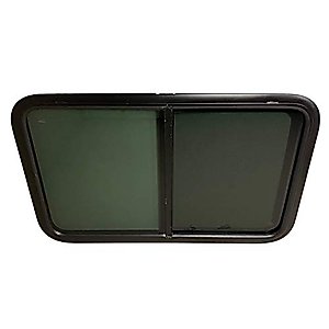 37.5" Width x 23.5" Height RV Window, Tiny House Horizontal Slider W/Screen & Interior Camper Window Clamp Ring for 1-1/2" Wall Thickness Included, Teardrop Replacement Trailer Window