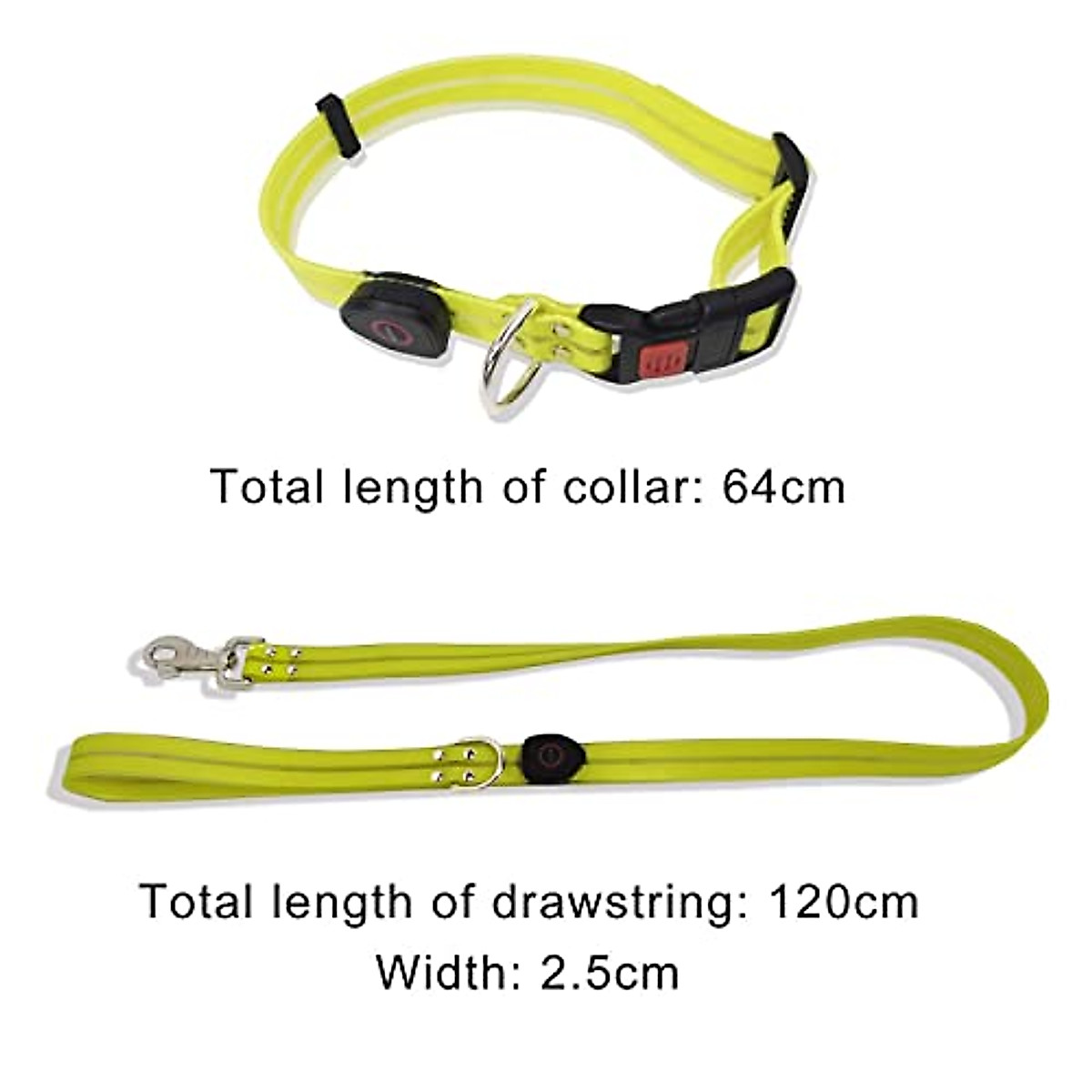 Led Light Up Dog Collar and Leash for Night Time Walking Glow in The Dark Dog Leashes and Collars Set Waterproof Rechargeable