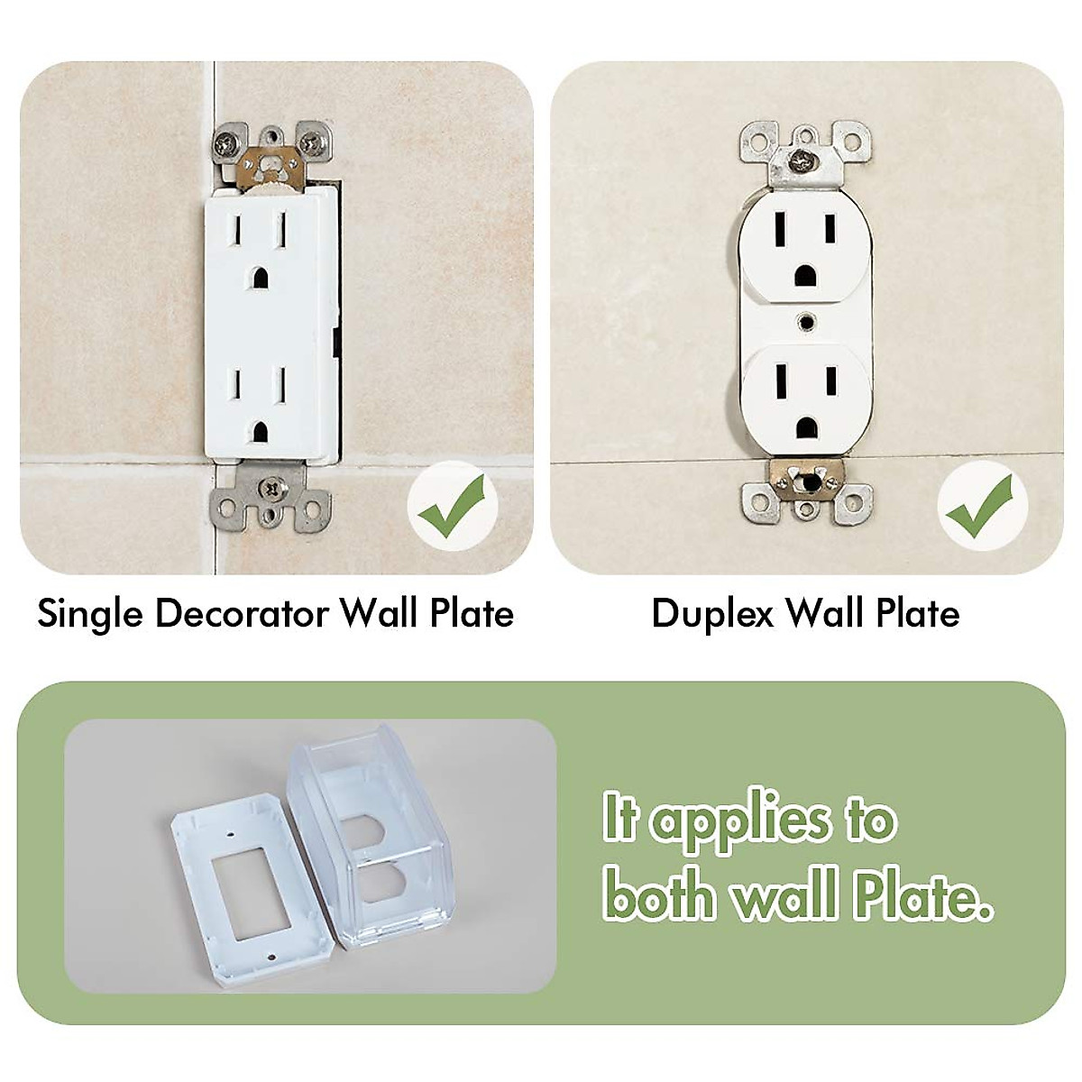 EUDEMON Baby Safety Electrical Outlet Cover Box Childproof Large Plug Cover for Babyproofing Outlets Easy to Install & Use (Transparent)