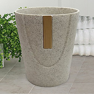 nu steel Brogan Wastebasket, Small Round Plastic Vintage Trash Can for Bathroom, Bedroom, Dorm, College, Office - Resin