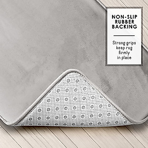 Clara Clark 3 Piece Bathroom Rugs Bath Mat Set, Velvet Memory Foam Bath Mats for Bathroom - Non-Slip, PVC Backing Bath Rugs, Washable Bathroom Rug Mats - Dries Quickly, Silver Bathroom Rug Set