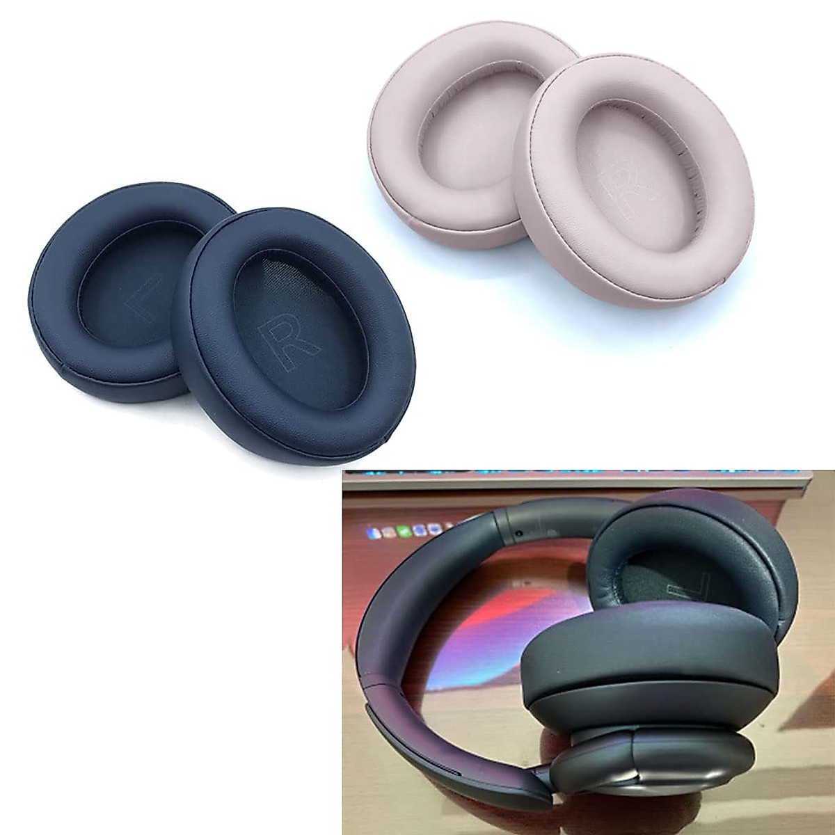 Soft Memory Foam Earpads 2X Ear Cushion Cover Replacements Ear Pads Fit for Anker-soundcore Life Q35 Gifts for Men Women Ear pad 2 pcs/Set Ear Cushion Noise canceling Headphones for Anker q35