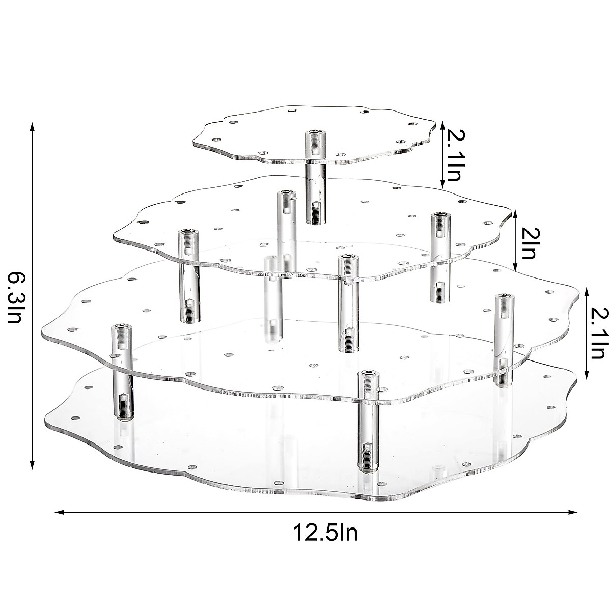 WUWEOT 2 Pack Cake Pop Display Stand, 72 Hole Lollipop Sticks Holder, 4 Tier Acrylic Clear Candy Shelf for Weddings, Baby Showers, Birthday Parties, Anniversaries, Halloween, Christmas, Candy