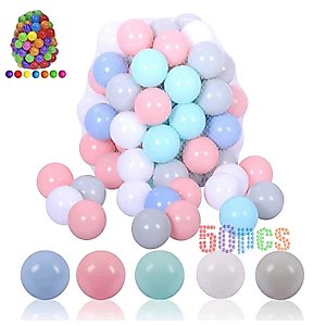 LANGXUN 50pcs Soft Plastic Balls - Toy Balls for Kids - Gift for Toddler Birthday Christmas, Ball Pit Play Tent, Water Toys, Kiddie Pool, Party Decoration