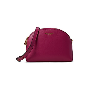 kate spade new york Morgan Saffiano Leather Double Zip Dome Crossbody Plum Liqueur One Size