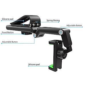 Rotatable and Retractable Car Phone Holder - 2024 New 1080° Multifunction Sun Visor Universal 360 Rotating Cell Phone Holder Mobile Mount for Vehicle Rear View Mirror (A1)