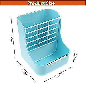2 in 1 Food Hay Feeder for Guinea Pig, Rabbit Feeder, Indoor Hay Feeder for Guinea Pig, Rabbit, Chinchilla, Feeder Bowls Use for Grass & Food (Blue)