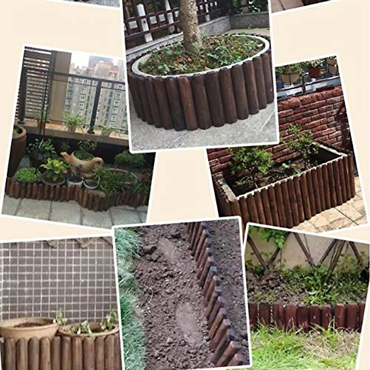 LIXIONG Garden Fence Micro-Landscape Decor Plant Palisades Solid Wood Privacy Screen Animal Barrier Border Restaurants Flower Planting，8 Size (Color : Brown, Size : 120x50cm)