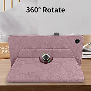 Rotating Case for Samsung Galaxy Tab A8 10.5'' 2022 Case SM-X200/X205 PU Leather Cover Lightweight Flip Stand Shell for Galaxy Tab A8 10.5 inch Tablet-Rose Gold
