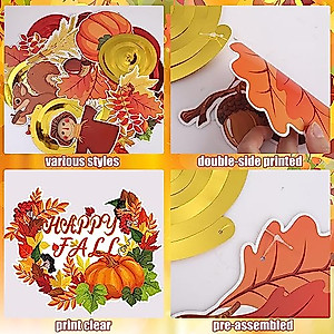 54 PCS Fall Party Hanging Decorations Fall Hanging Swirls Autumn Foil Swirls Spirals Autumn Harvest Ceiling Streamers for Happy Fall Party Supplies Thanksgiving Baby Shower Birthday