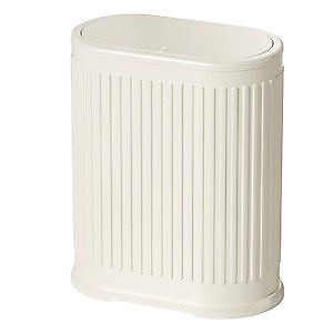 Aupekro Bathroom Trash Can with Lid, 4 Gallon Stainless Steel Garbage Can with Removable Inner Bucket, Slim Rectangular Trash Can for Living Room, Kitchen, Office, Bedroom (Milky White)