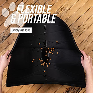 Leashboss Fountain Mat, Silicone Water Mat Designed for Pet Fountains, Dog Gravity Water Bowls, Mats for Automatic Dispensing Cat Feeders up to 8" Diameter (Small - 14 x 12 Inches, Grey)