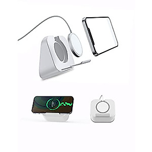 Phone Wall Mount for Magsafe Charger Bedside Phone Holder Compatible with Magsafe Accessories Fit for iPhone 12/12 Pro/ 13 Pro Max(Charger Not Included) (White)