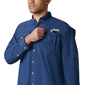 Columbia Men's PFG Bahama II Long Sleeve Shirt, Breathable with UV Protection, Carbon, Large