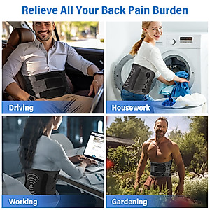 OCTORO Back Brace for Lower Back Pain Relief Women Men, Back Support Belt for Herniated Disc, Sciatica, Scoliosis, Lumbar Support Brace with Hot &Cold Pad Therapy Pocket(Waist: 28"-61")