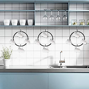 MOCOUM 3 Pack Coffee Mug Holder Wall Mounted Mug Racks, Metal Round Hanging Coffee Cup Holder Hooks for Mugs, Coffee Cups and Kitchen Utensils Display