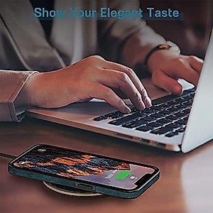 LOHASIC for iPhone 13 Pro Max Case, Slim Leather Luxury Business PU Cover Non-Slip Grip Defender Bumper Shockproof Full Body Protective Phone Cases for iPhone 13 Pro Max 6.7" (2021) - Vintage Blue