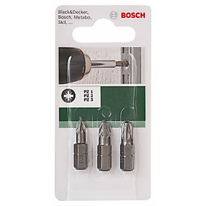 Bosch 2609255967 25mm Screwdriver Bit Set in Standard Quality (3 Pieces)