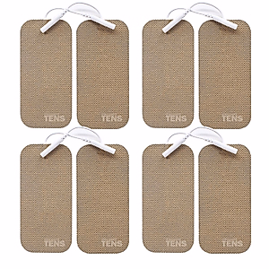 TENS Wired Electrodes Compatible with TENS 7000, Premium Replacement Pads for TENS Units, Discount TENS Brand (2in x 4in, 8 Pack)