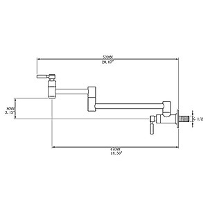 Fonveth Pot Filler Kitchen Faucet, Brushed Gold Pot Filler Faucet, Folding Arm Faucet, 2 Handles Kitchen Faucet, Wall Mounted Pot Filler Kitchen Faucet