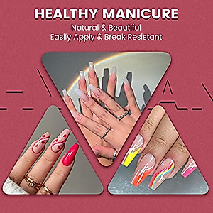 Nail Tips for Acrylic Nails 500 PCS - Clear Coffin Nails Tips Full Cover Professional Fake False Nails Extension Tips with Box for Nail Art