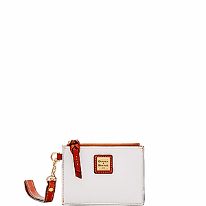 Dooney & Bourke Handbag, Pebble Grain Top Zip Card Case Wristlet - White