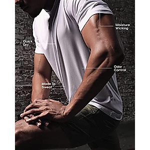 True Classic Active Quick Dry Crew Neck Mens T Shirt, Premium Fitted Athletic T Shirts Shirts for Men. Charcoal Heather Gray, XL