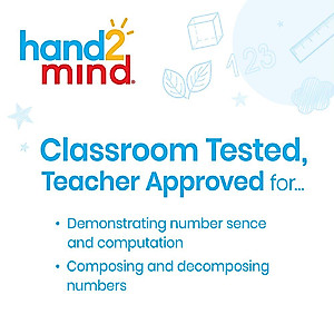 hand2mind Foam RekenRods Ten Frame Boards, Subitizing Math Games, Ten Frame Math Manipulatives, Counting Manipulatives, 10 Frame Math, Rekenrek for Kids Math (4 Ten Frames and 40 Math Counters)
