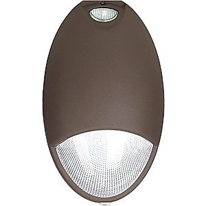 LED Emergency Light with Battery Backup and Photocell, Self Test Diagnostics, Outdoor LED Emergency Wallpack, 12W 100-277VAC UL-924 Fire Resistant IP65 Wet Location, Dark Bronze UL Listed (1 Pack)