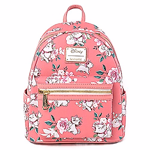 Loungefly Disney The Aristocats Marie Pink Floral Allover-Print Mini Fashion Handbag Backpack WDBK1287
